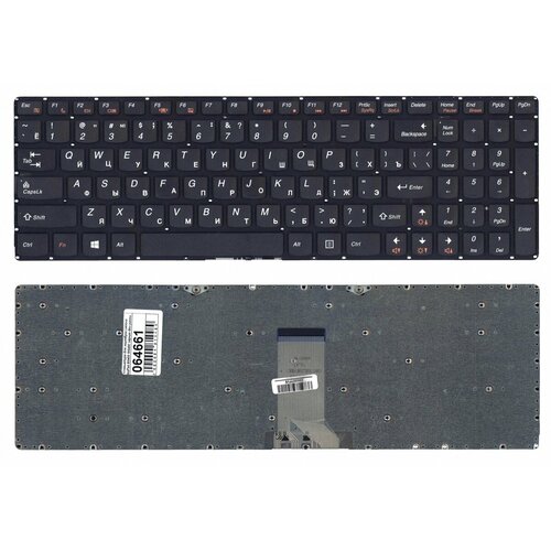 Клавиатура для ноутбука Lenovo 9Z. N8RSQ. G0R черная без рамки