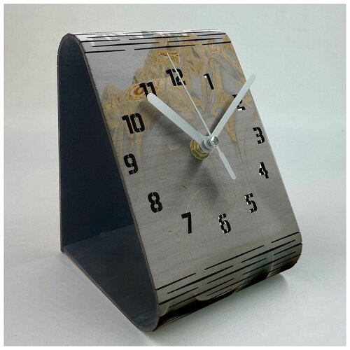 Настольные деревянные бесшумные часы цвета венге с УФ принтом Иллюстрация - 335