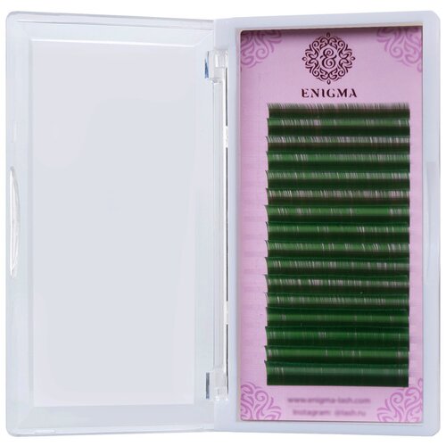 ENIGMA Ресницы для наращивания микс Зеленые D/0,07/8-13 mm (16 линий)/ Ресницы для наращивания Энигма D/0,07/8-13 mm
