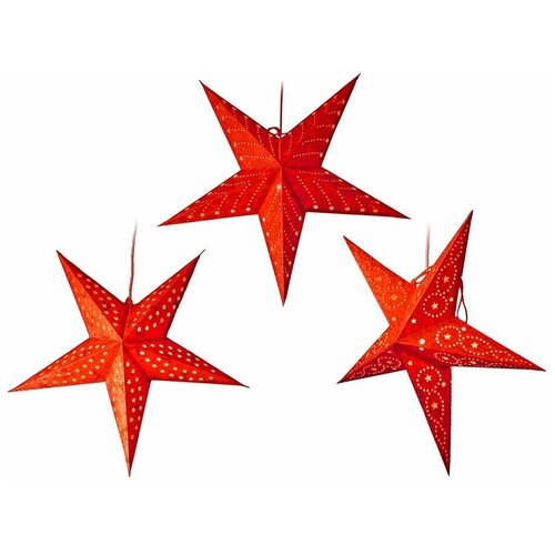 Подвесная светящаяся бумажная звезда плафон, красная, 60 см, Kaemingk
