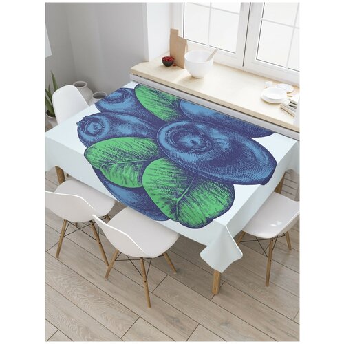 Скатерть прямоугольная JoyArty на кухонный стол "Ягоды черники" из оксфорда, 120x145 см