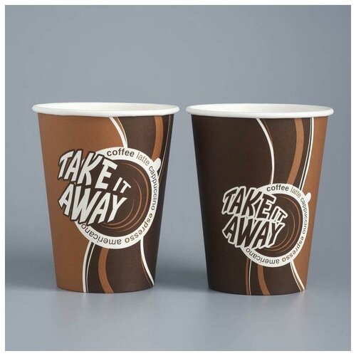 Стакан бумажный "Take Away" для горячих напитков, 350 мл, диаметр 90 мм 7150321