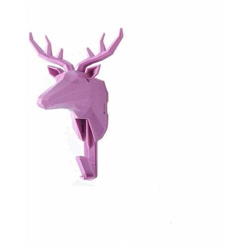 Крючок для вещей 3D "Олень" (розовый, 10,8*10,6*7,6 см)