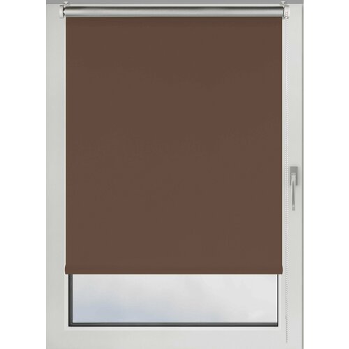 Штора рулонная блэкаут Silver 55х160 см на окно шоколадный