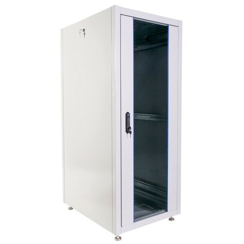 Шкаф телекоммуникационный напольный эконом 30U (600 800) дверь стекло, дверь металл (ШТК-Э-30.6.8-13АА)