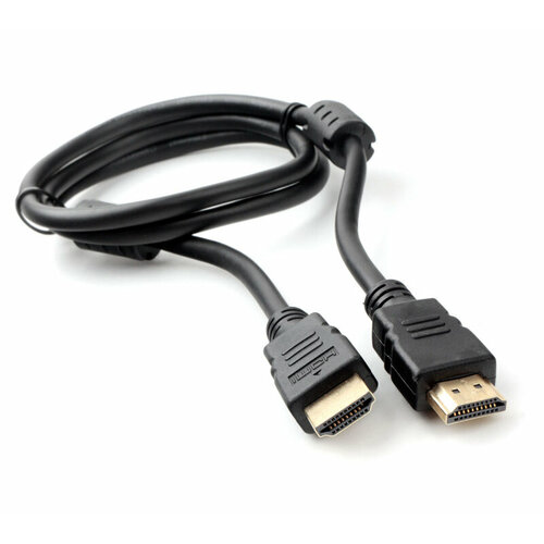 Кабель HDMI Cablexpert , 1м, v2.0, 19M/19M, черный, позол. разъемы, экран, 2 ферр кольца