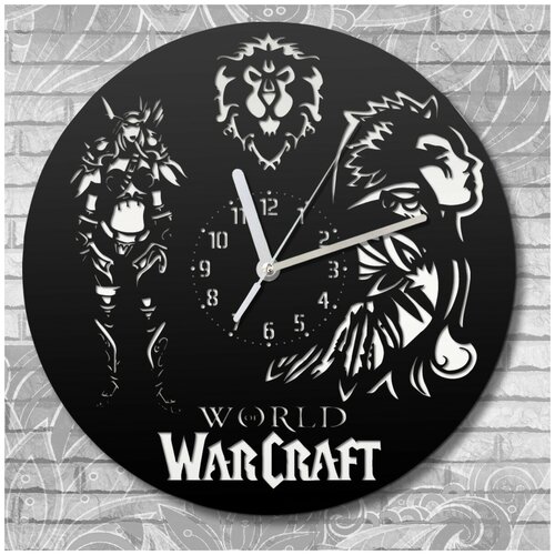 Настенные часы деревянные бесшумные игры варкрафт warcraft вов сильвана - 460