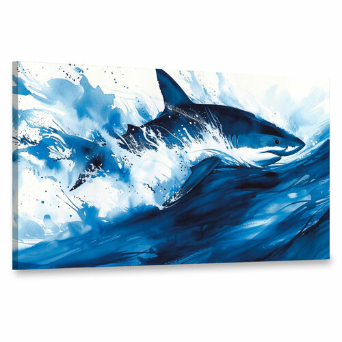Интерьерная картина 100х60 "Акула: власть над морем"