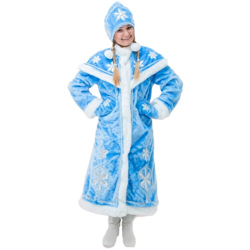 Карнавальный костюм снегурочка люкс взрослый арт.1384 размер: 46-48 160-170 см.