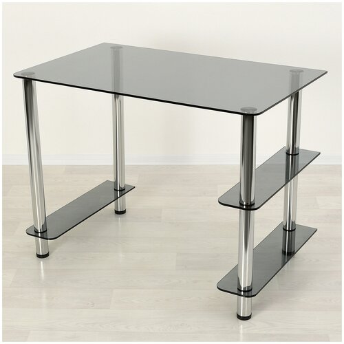 Стеклянный компьютерный стол G020 серый/хром (900х550)