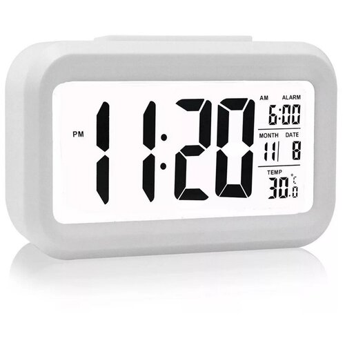 Часы будильник с автоматической подсветкой, термометром и календарем