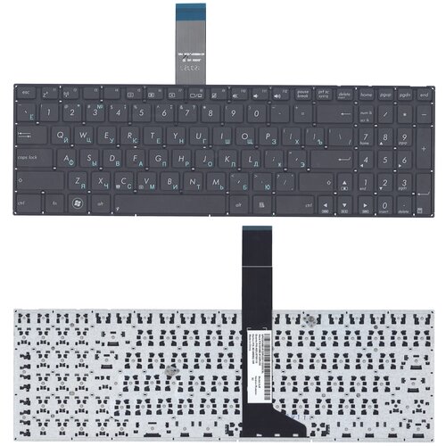 Клавиатура для ноутбука Asus 0KNB0-6124RU00, русская, черная, плоский Enter
