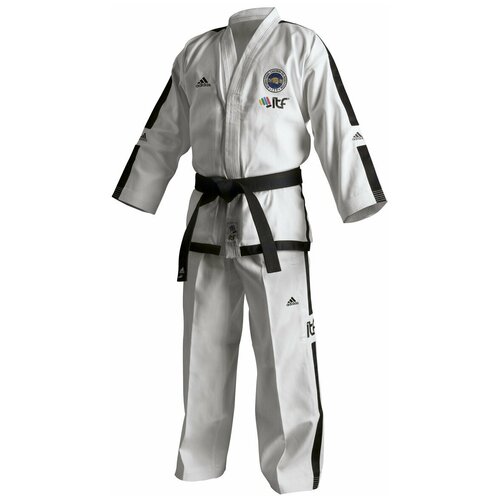 Кимоно для тхэквондо adidas без пояса, сертификат ITF, размер 180, белый
