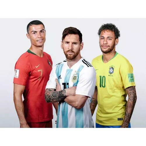 Плакат, постер Лионель Месси футболист. Lionel Messi на холсте, размер 30х42см