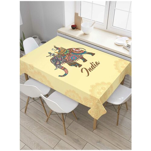 Скатерть прямоугольная JoyArty на кухонный стол "Индийский рисунок" из оксфорда, 120x145 см