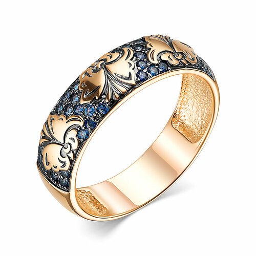 Кольцо Dewi, красное золото, 585 проба, сапфир, размер 21, золотой, синий