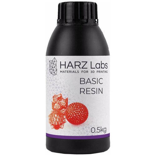Фотополимер HARZ Labs Basic Resin Красный, 0.5 л