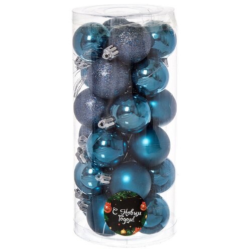 Елочный шар темно-синий SYQD-0119148NB, 24 шт, 4 см