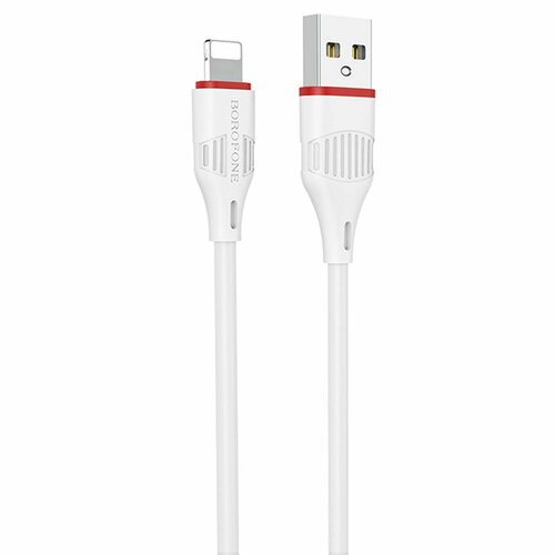Кабель USB - Apple 8 pin Borofone BX17 Enjoy, 1.0м, круглый, 2.0A, ПВХ, цвет: белый