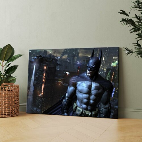 Картина на холсте (Batman Arkham City) 40x60 см. Интерьерная, на стену.