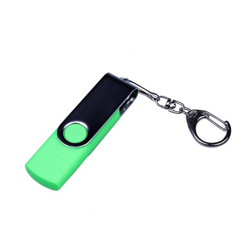 Флешка Фламенко с USB Type-C (32 Гб / GB USB 2.0/USB Type-C Зеленый/Green OTG_TC_030 модель 104)