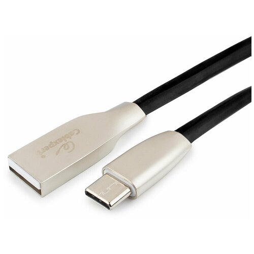Кабель USB 2.0 Cablexpert CC-G-USBC01Bk-3M, AM/Type-C, серия Gold, длина 3м, черный, блистер