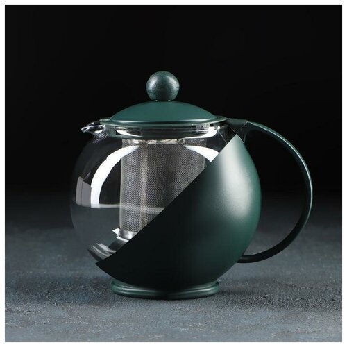 Чайник стеклянный заварочный Забота матовый, 700 мл, с металлическим ситом, цвета микс