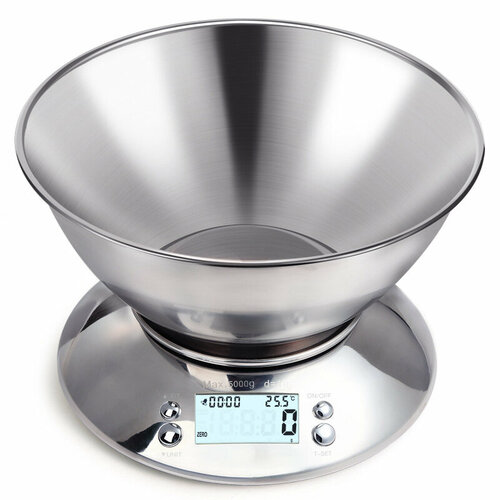 Кухонные весы со съемной металлической чашей