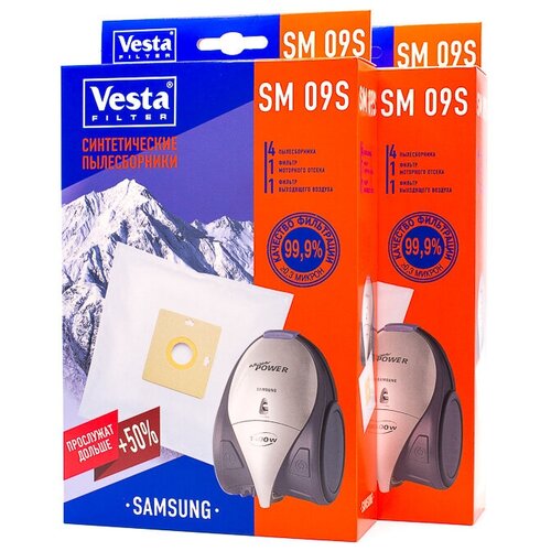 Vesta filter SM 09 S Xl-Pack комплект пылесборников, 8 шт + 4 фильтра