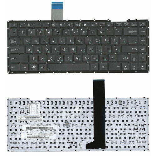 Клавиатура для ноутбука Asus F401U черная без рамки, плоский Enter