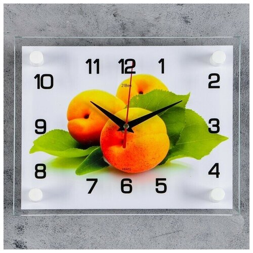 Часы настенные, интерьерные, серия: Кухня, "Персики", плавный ход, 20 х 26 см