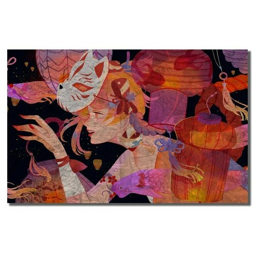 Картина интерьерная на рельефной доске, рисунок Игра Genshin impact - 8301 Г