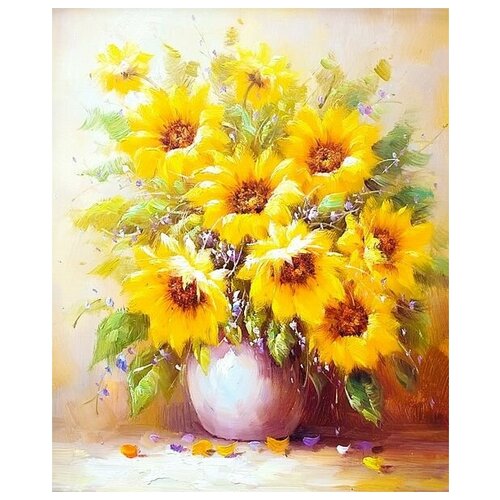 Постер на холсте Подсолнухи (Sunflowers) №22 40см. x 49см.