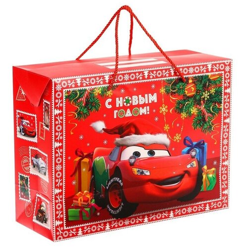 Disney Пакет-коробка"С Новым Годом!", 19х40х30 см, Тачки
