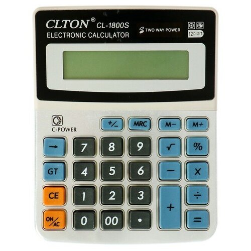 --- Калькулятор настольный, 12-разрядный, CL-1800S, Clton, двойное питание, микс