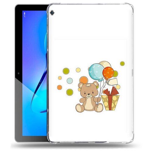 Чехол задняя-панель-накладка-бампер MyPads медвеженок с подарком для Huawei MediaPad M3 Lite 10 Wi-Fi/ LTE (BAH-AL00/W09) противоударный