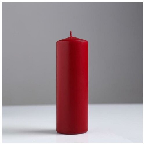 Свеча - цилиндр, 5х15 см, бордо лакированная