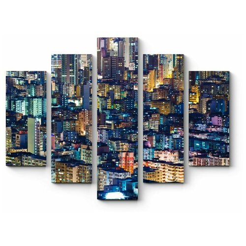Модульная картина Пейзаж засыпающего Гонконга125x100