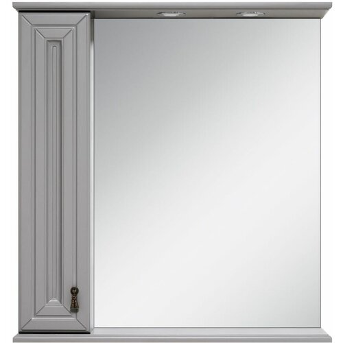 Зеркало-шкаф Misty Лувр 75 серый, левый