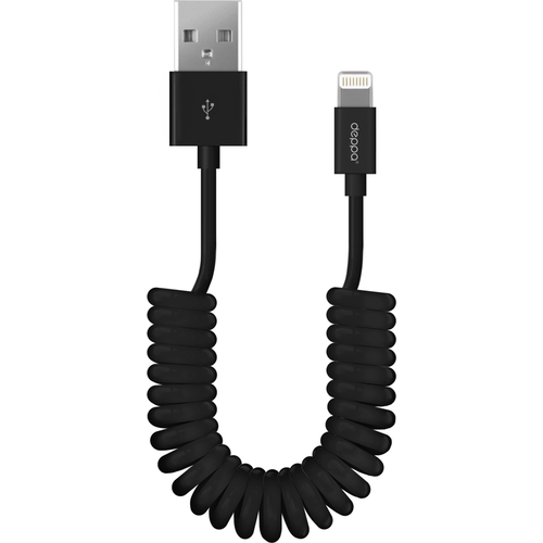 Дата-кабель USB - Lightning, витой, 1.5м, черный, крафт, Deppa 72121-OZ