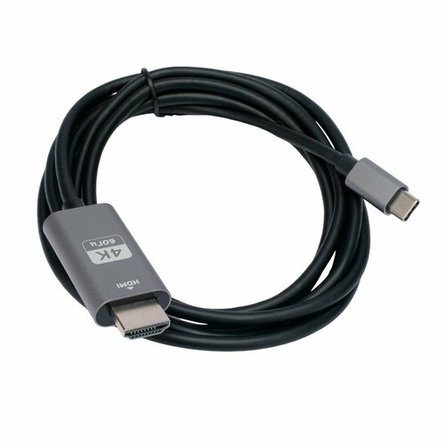 Konoos переходник Cablexpert Кабель-переходник с Type-C на HDMI v2.0, Mobile, 1.8м, черный, корбка CCB-A-CM-HDMI-1.8M