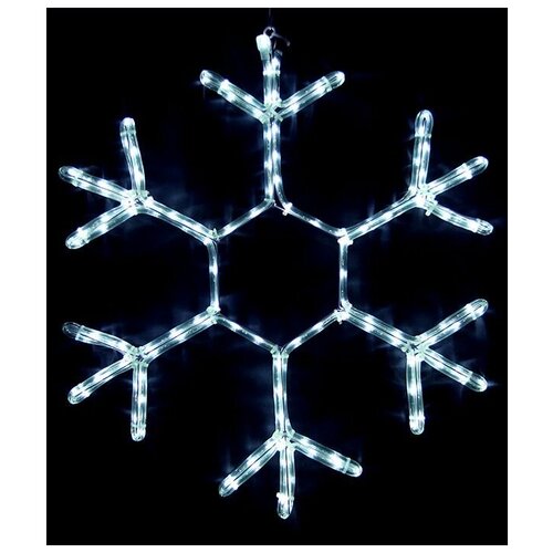 Светодиодная снежинка классическая, дюралайт, холодные белые LED-огни, 110 см, уличная, BEAUTY LED LC-13046