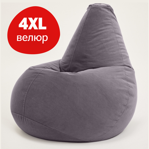 Bean Joy кресло-мешок Груша, размер ХXXXL, мебельный велюр, антрацит