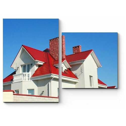 Модульная картина Дом с красной крышей140x105