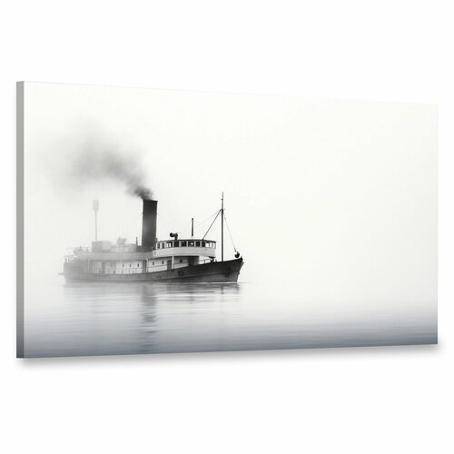 Интерьерная картина 100х60 "Корабль в морской дымке"