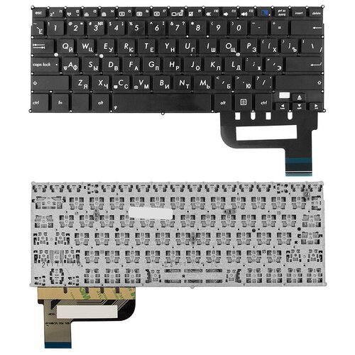 Клавиатура для ноутбука Asus Taichi 21 черная без рамки, плоский Enter