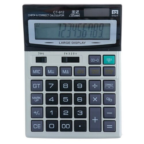 Калькулятор настольный, 12 - разрядный, CT - 912, двойное питание, средний./В упаковке шт: 1