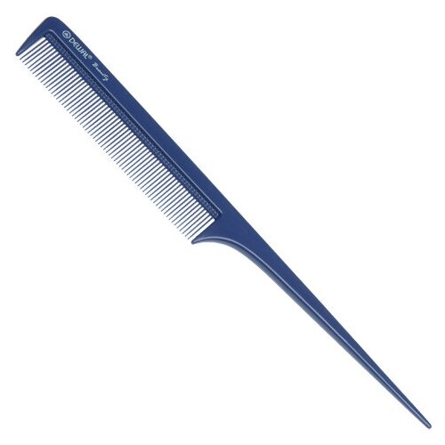 Расческа Dewal Beauty с пластиковым хвостиком, синяя, 20,5 см