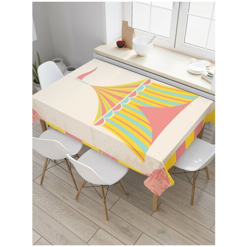 Скатерть прямоугольная JoyArty на кухонный стол "Цирковой шатер" из оксфорда, 120x145 см