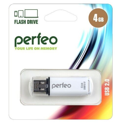 USB Flash PERFEO PF-C13W004 USB 4GB белый BL1